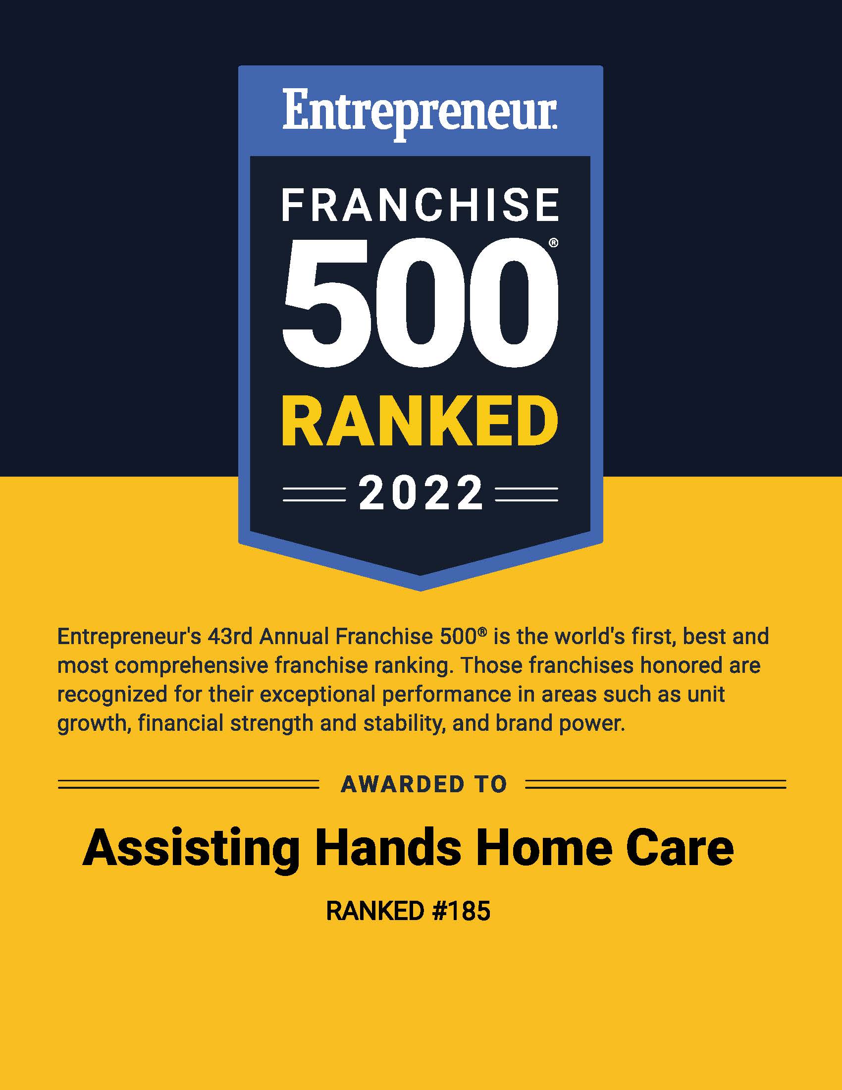 Assisting Hands® Home Care Ranked Among Top Franchises In Entrepreneur ...